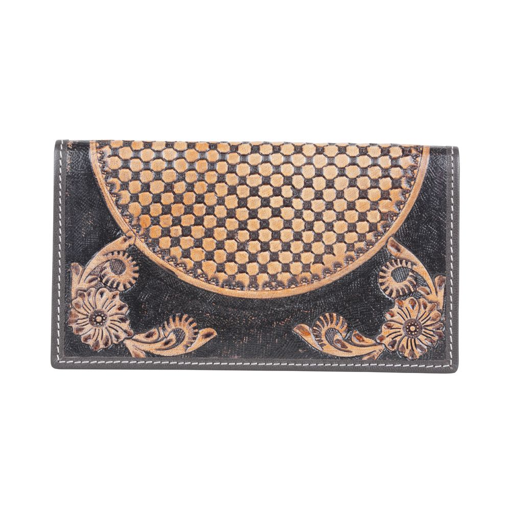 G Diva Wallet by Myra Bag – Leather Tooled Wallet with Bold Stitching